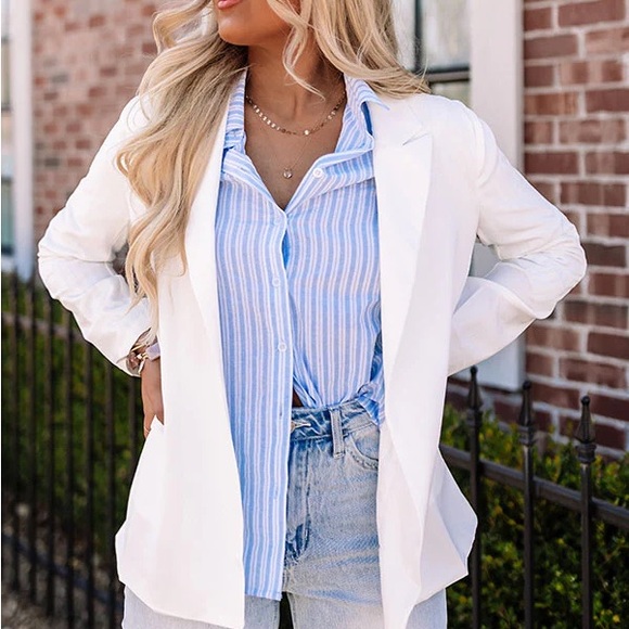 Jackets & Coats | White Blazer Formal Office Wear Jacket | Poshmark